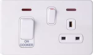 UKEA Deta 45A Cooker Control Unit with Neon - White with White Inserts ...