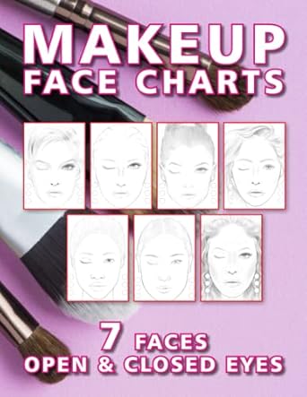 MAKEUP FACE CHARTS: 7 Different Faces with Open and Closed Eyes: Face ...
