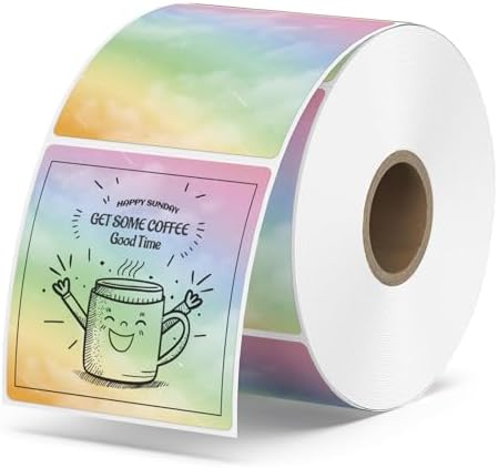 Amazon.com : MUNBYN Square Thermal Sticker Labels, 2 X 2 Rainbow Color ...