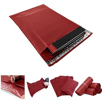 Pack of 100-12 x 16 Inch | RED | Mailing Bags | Peel & Seal ...
