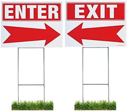 Amazon.com : Enter/Exit Arrow Yard Sign Complete Kit Includes Sturdy ...