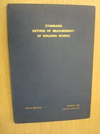 Standard Method of Measurement of Building Works: Amazon.co.uk ...