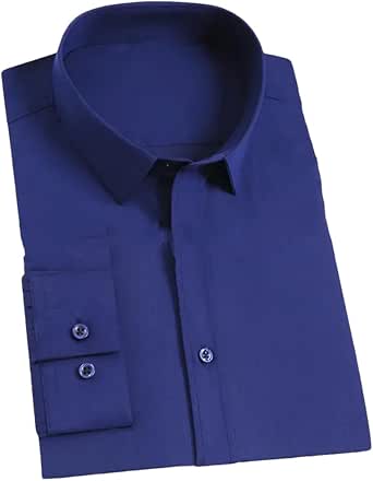 Amazon.com: Men's Dress Shirt Men Long Sleeve Shirts Formal Social ...