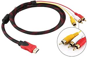 Florencinid HDMI to RCA Cable，HDMI Male to 3RCA AV Composite Male M/M Connector Adapter Cable ...