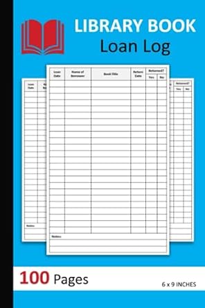 Amazon.com: Library Book Loan Log: Book Borrow Tracker | Library Sign ...