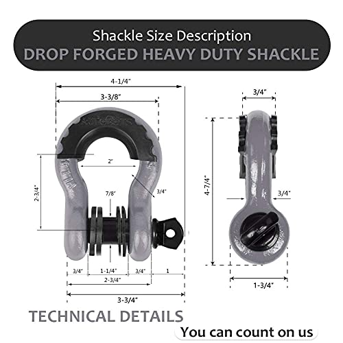 Snapklik.com : AUTOBOTS Shackles 3/4 (2 Pack), D Ring Shackle 45,000Ib ...