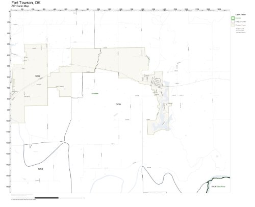 ZIP Code Wall Map of Fort Towson, OK ZIP Code Map Not Laminated: Amazon ...