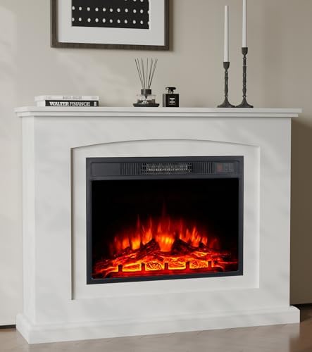 YITAHOME Electric Fireplace, White Electric Fire and Surround 23 inch ...