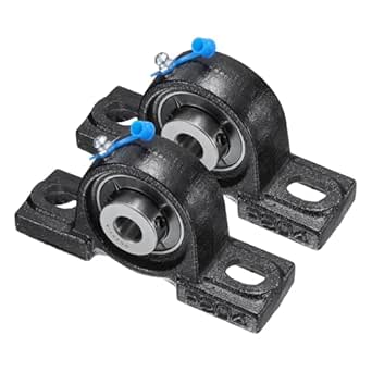 uxcell 2pcs UCP201-8 Pillow Block Bearings 1/2" Bore Bearing Units Cast Steel Flange Mounted ...