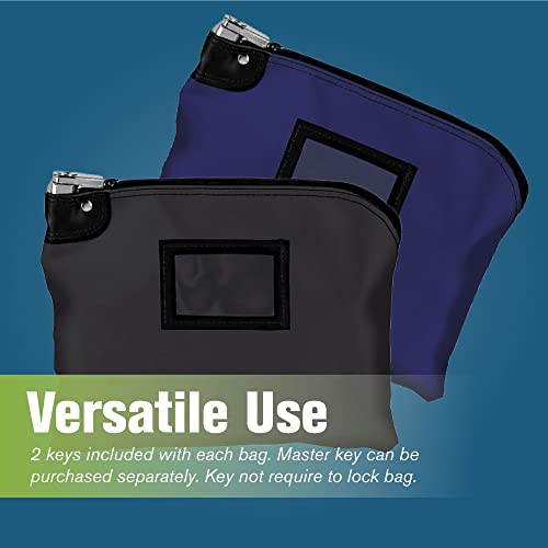 Snapklik.com : Laminated Nylon Locking Deposit Bag Royal Blue15W X 11H ...