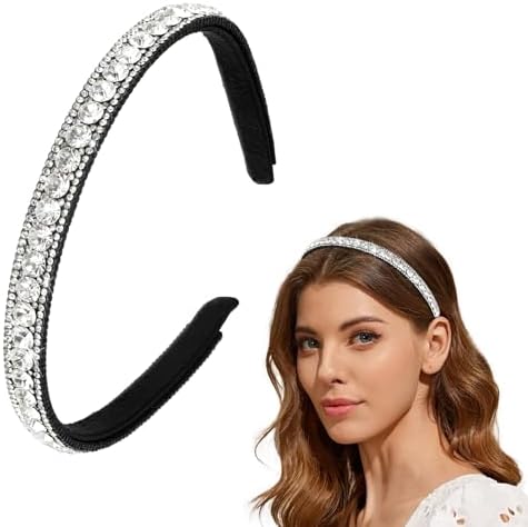 Amazon.com : Jeweled Headbands for Women, Non-slip White Rhinestone ...