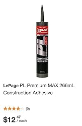 LePage PL Premium MAX Construction Adhesive, 266 ml, Cartridge : Amazon ...