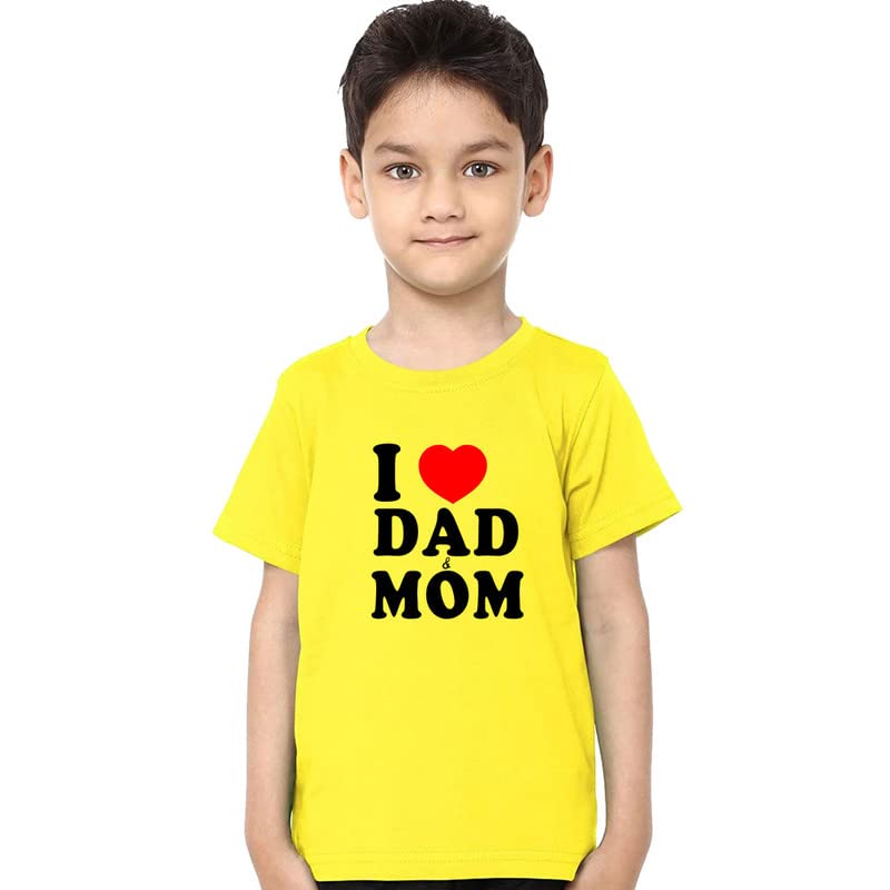ZOOTEE Fashion I Love DAD MOM Kids Boys and Girls Printed Cotton Round ...