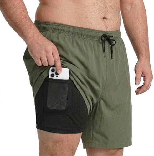 Keevoom Big and Tall Swim Trunks for Men,Men’s Plus Size Compression ...
