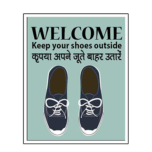 Hanging Wooden Cutout- 12 * 9 inch Keep Your Shoes Outside : Amazon.in ...