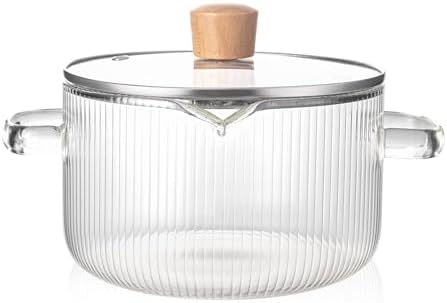 Amazon.com: Glass Cooking Pot with Lid - 1.6L(54oz) Heat Resistant ...