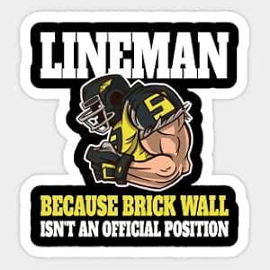 Amazon.com: Lineman Brick Wall Funny American Football Sticker, Gift ...