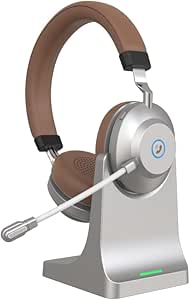 Amazon.com: Earbay Wireless Headset with Mic for Work, Wireless Headset with Noise Cancelling ...