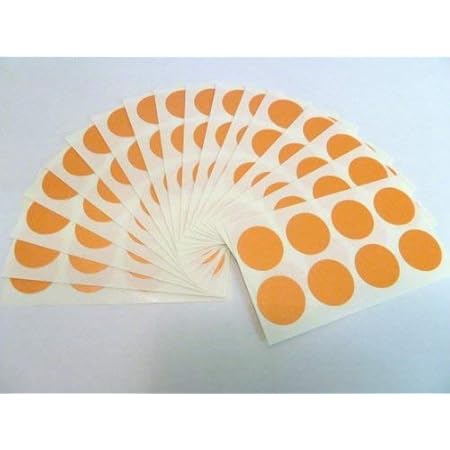 135 Labels , 19mm Diameter Round , Orange , Colour Code Stickers , Self ...