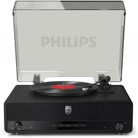Amazon.com: Philips Record Player, All-in-One Bluetooth Turntable with ...