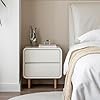 Amazon.com: Hymus White Wood Nightstand, Elegant Side Table with ...