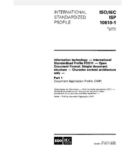 ISO/IEC ISP 10610-1:1993, Information technology - International ...