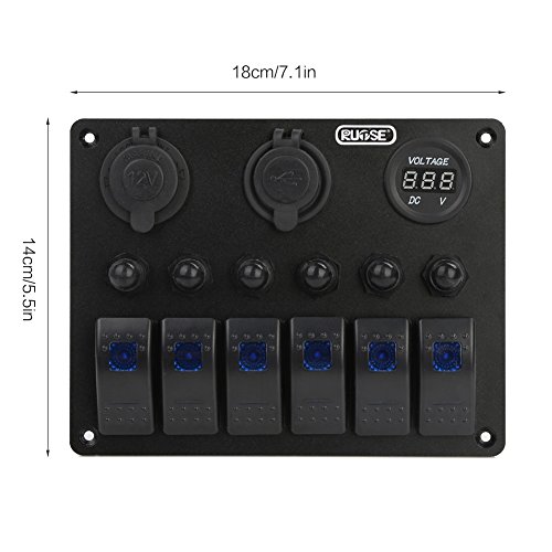 Rupse 12v Switch Panel ON/OFF Toggle Switch Panel, Overload Protection ...