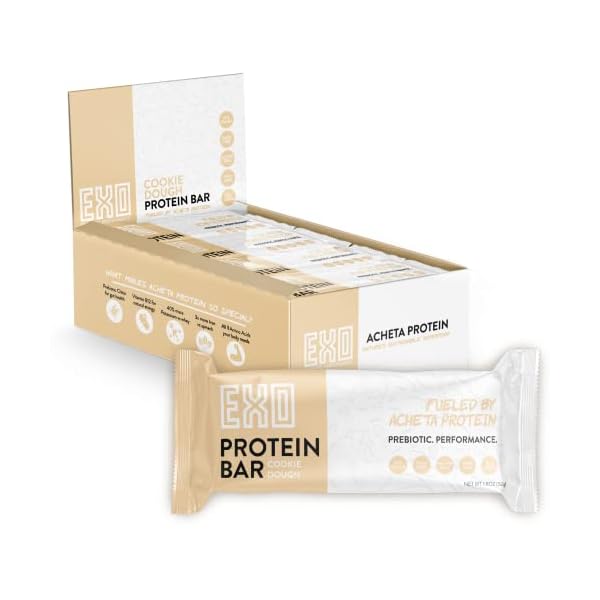 EXO Prebiotic Protein Bars, Cookie Dough | Dairy Free, Gluten Free, Low ...