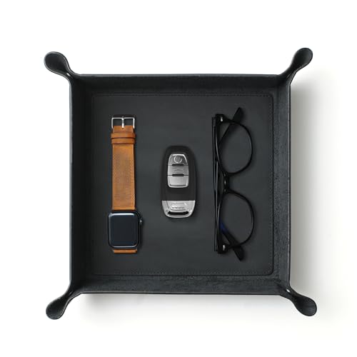 Amazon.com: MayaCraft Handmade Leather Catch All Tray, Customizable Handcrafted Genuine Leather ...