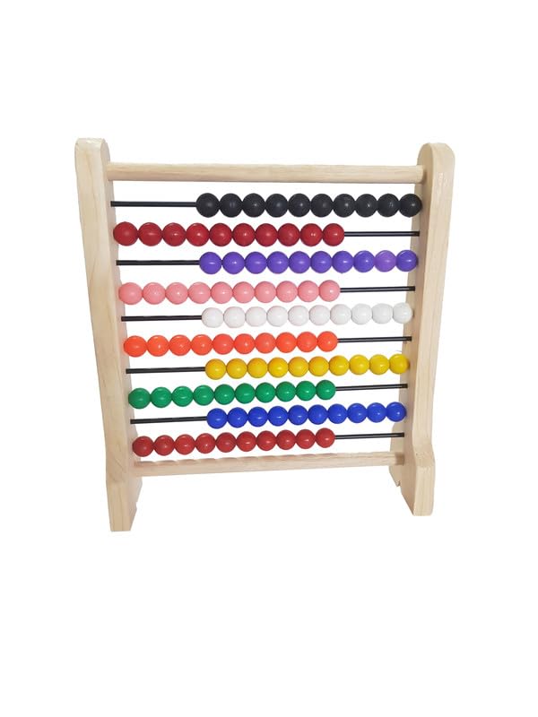 KIDS LOGIC Table Top Wooden Abacus 10 to 10 Beads (Multicolour) KLTG_3D ...