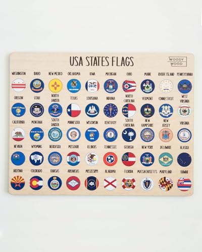 WoodyWoodUA USA States Flags Pins - Set of State Flag Pins for Wood USA ...