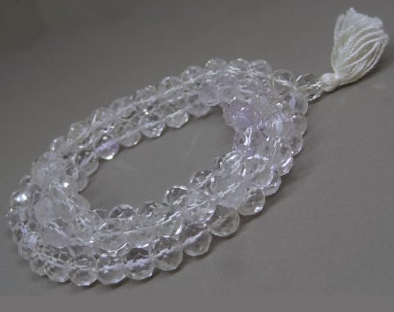 All Stone Sphatik Mala Diamond Cut Original Certified 108 Beads Jaap ...