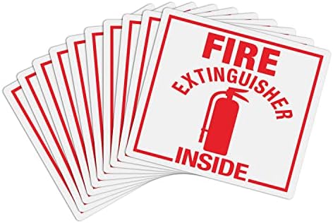 Amazon.com: (4 Pack) Fire Extinguisher Inside Sticker Decal Sign Self ...