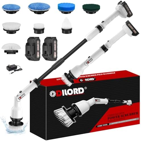 Amazon.com: DILORD 1200 RPM Powerful Electric Spin Scrubber, 8 ...