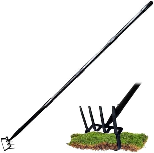 Amazon.com : 6-Tines Rake and Stirrup Hoe - Adjustable Long Handle ...