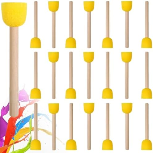 Amazon.com: 60pcs Assorted Round Paint Foam Sponge Brush Set Painting ...