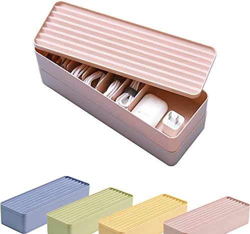 STARRY G Double Layer Cable Tidy Box with Lid, 7 Grids Cable Organizer ...