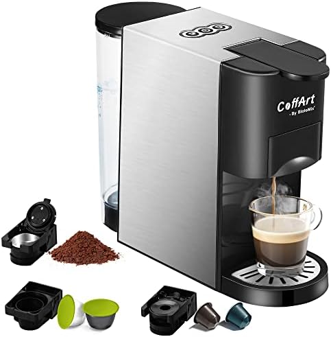 Biolomix Espresso Coffee Machine 3 in 1 19Bar 1450W Multiple Capsule ...