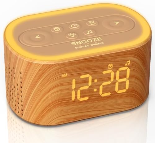Amazon.com: 【3 in 1】Sound Machine Dual Alarm Clock Night Light White ...