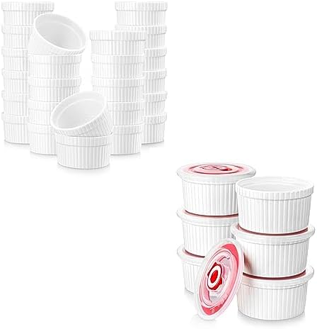 Amazon.com: MALACASA Mini Ramekins 2 oz set of 24, Ramiken, Ceramic ...