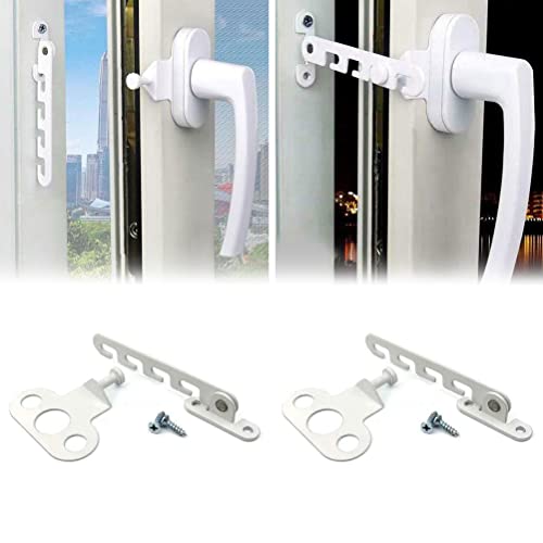 Window Locks, 2 Pcs White Window Limiter, Adjustable Position Casement ...