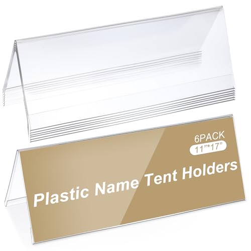 Vicenpal 6 Pcs Clear Plastic Name Tent Holders 11 x 17 Acrylic Name ...