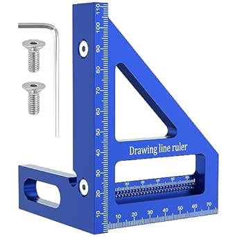 Woodworking Angle Ruler 45/90° Aluminum Alloy Miter Triangle Ruler ...