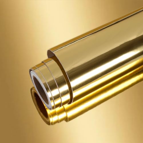 Amazon.com: Wallercity Flexible Gold Mirror Sticker Peel and Stick ...