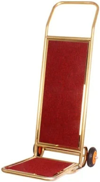 Shoppers Hub PNQ L Shaped Gold Plated Foldable Luggage Cart Trolley ...