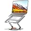 TECKNET Adjustable Laptop Stand for Desk 360° Rotating Ergonomic Laptop ...