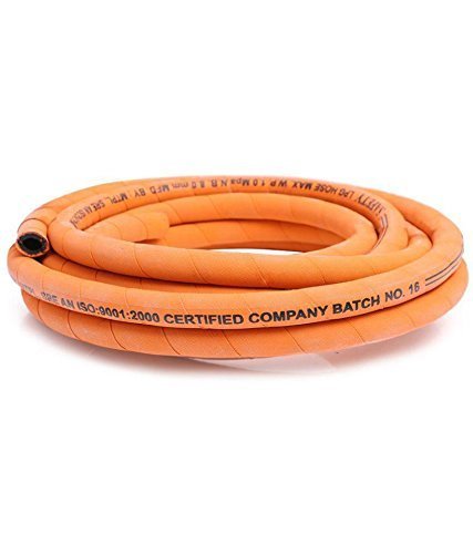 MK Star Suraksha Superfine LPG Gas Pipe with 2 Clamps (5 m, Orange ...