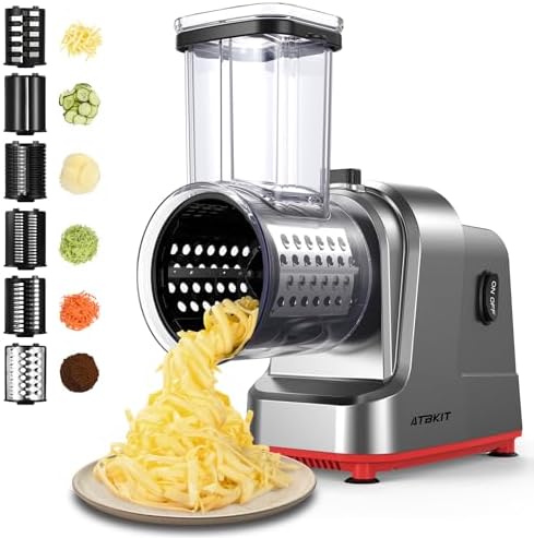 Amazon.com: Electric Cheese Grater, Salad Maker With 6 Different Shapes ...