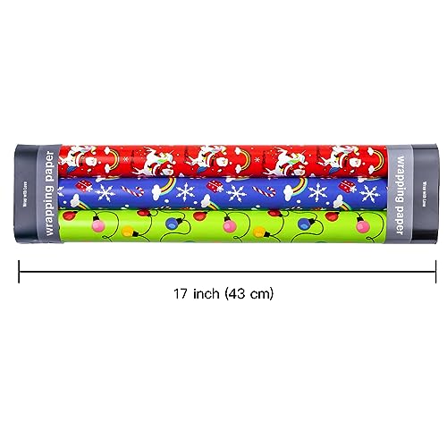 Snapklik.com : Christmas Wrapping Paper Roll - Mini Roll - 3 Rolls - 17 ...