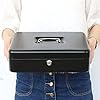 Amazon.com : Jssmst Large Cash Box with Lock - Metal Money Box 100% ...